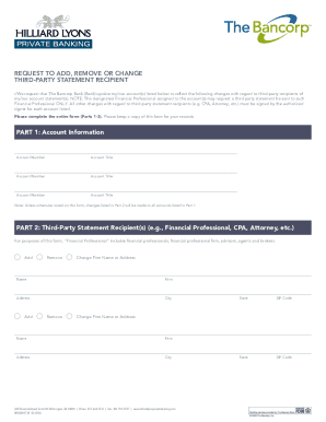 Fillable Online REQUEST TO ADD, REMOVE OR CHANGE THIRD-PARTY STATEMENT ...