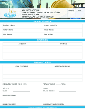 Fillable Online NAC INTERNATIONAL Fax Email Print - pdfFiller