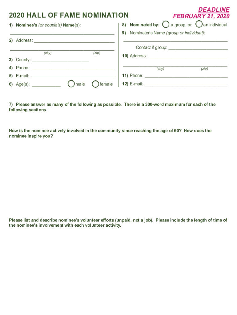 Fillable Online Are you inspired by someone who is EXAMPLES OF ...