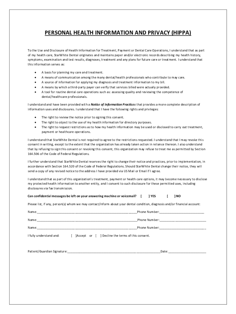 Fillable Online Patient Rights Under HIPAA Using and Disclosing Health ...