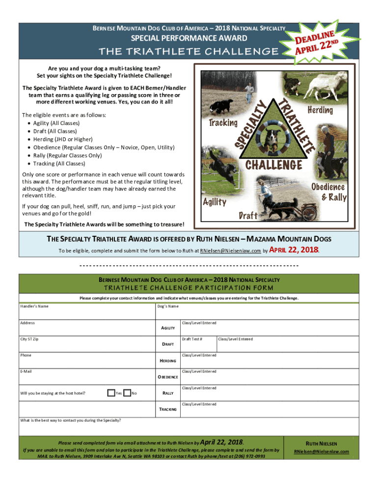 Fillable Online 2018 Triathlete Challenge Form Fax Email Print - pdfFiller