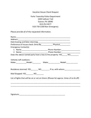 Fillable Online vacation house check.docx Fax Email Print - pdfFiller