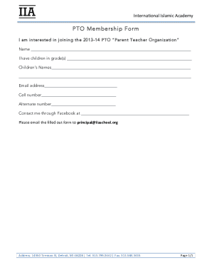 Fillable Online PTO Sign-Up Form v1.1.docx Fax Email Print - pdfFiller