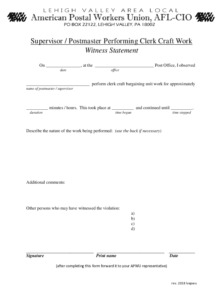 Fillable Online Postmaster Resume Example United States Postal Service ...