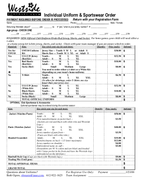 Fillable Online Uniform Ordering Information - Welcome to the Official ...