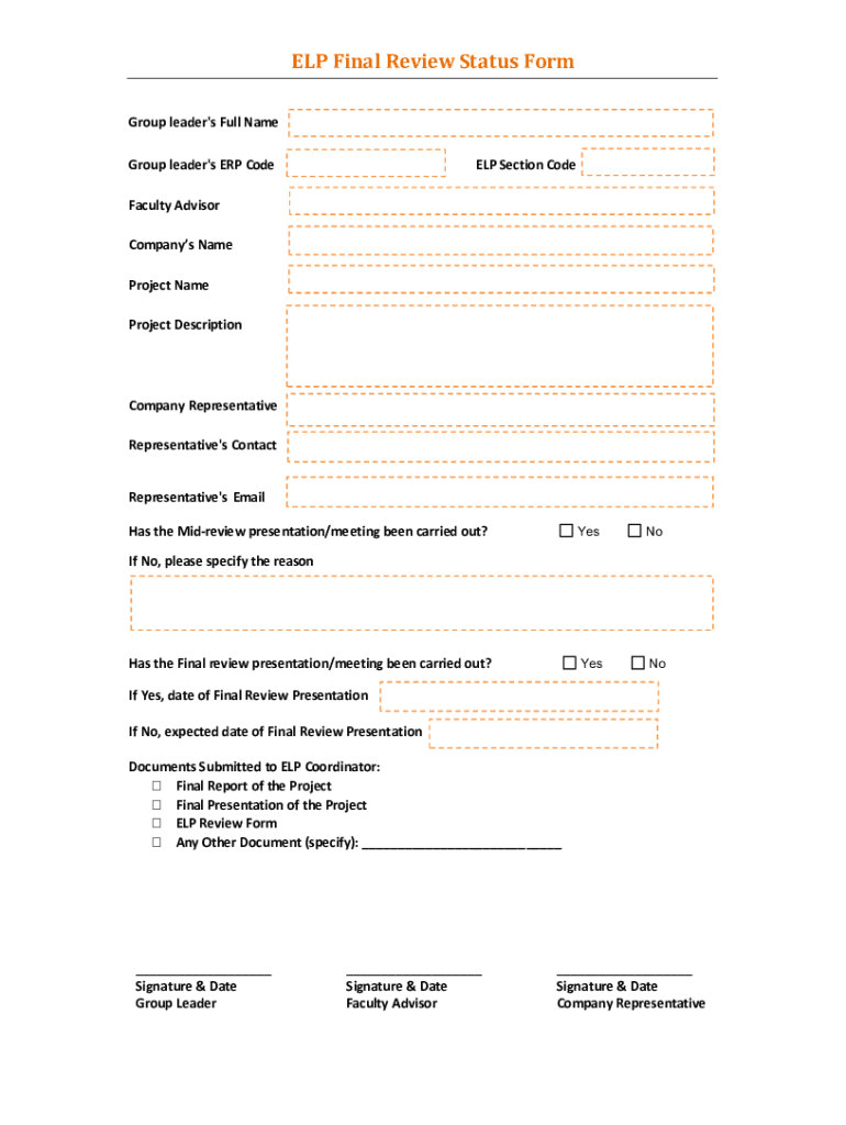 Fillable Online IBA ELP Review Status Form Fax Email Print - pdfFiller