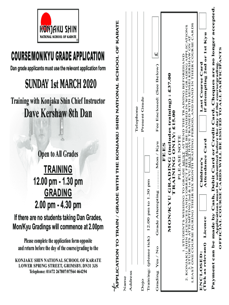 Fillable Online konjakushin co A4 Kyu Grading Form.cdr Fax Email Print ...
