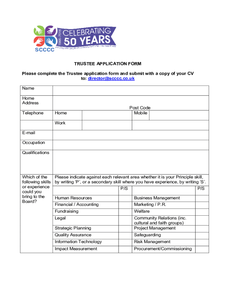 Fillable Online Trustee Application form.doc Fax Email Print - pdfFiller