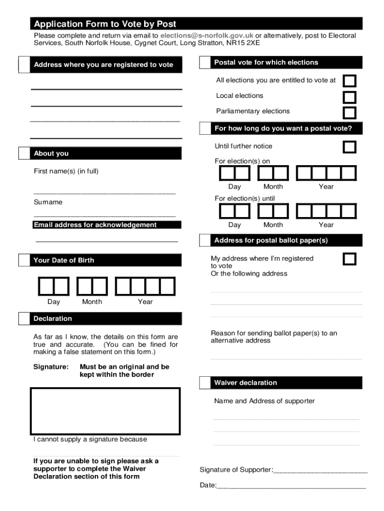 Fillable Online Fill - Free fillable Electoral Commission: Application ...