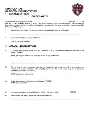 Fillable Online Activity Consent Form and Approval by Parent or ... - OHSU Fax Email Print ...