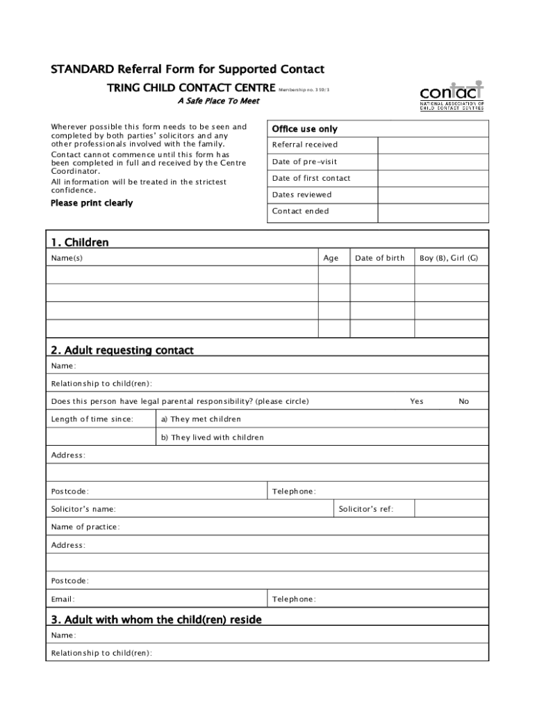 Fillable Online Childrens Social Care Referral FormREFERRAL FORM ...