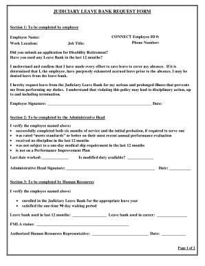 Fillable Online courts state md JUDICIARY LEAVE BANK REQUEST FORM ...