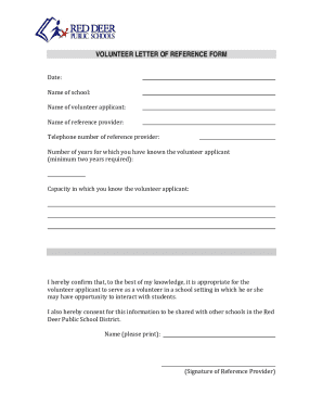 Fillable Online Volunteer Reference Form.docx Fax Email Print - pdfFiller