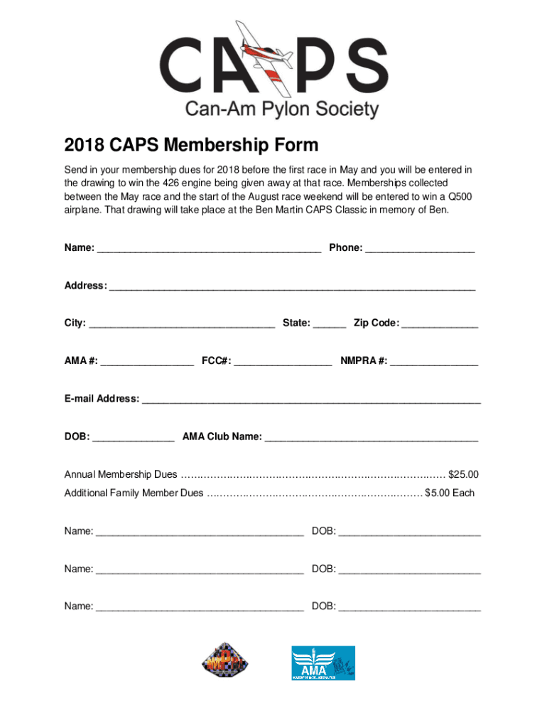 Fillable Online 2018 CAPS Membership Form Fax Email Print - pdfFiller