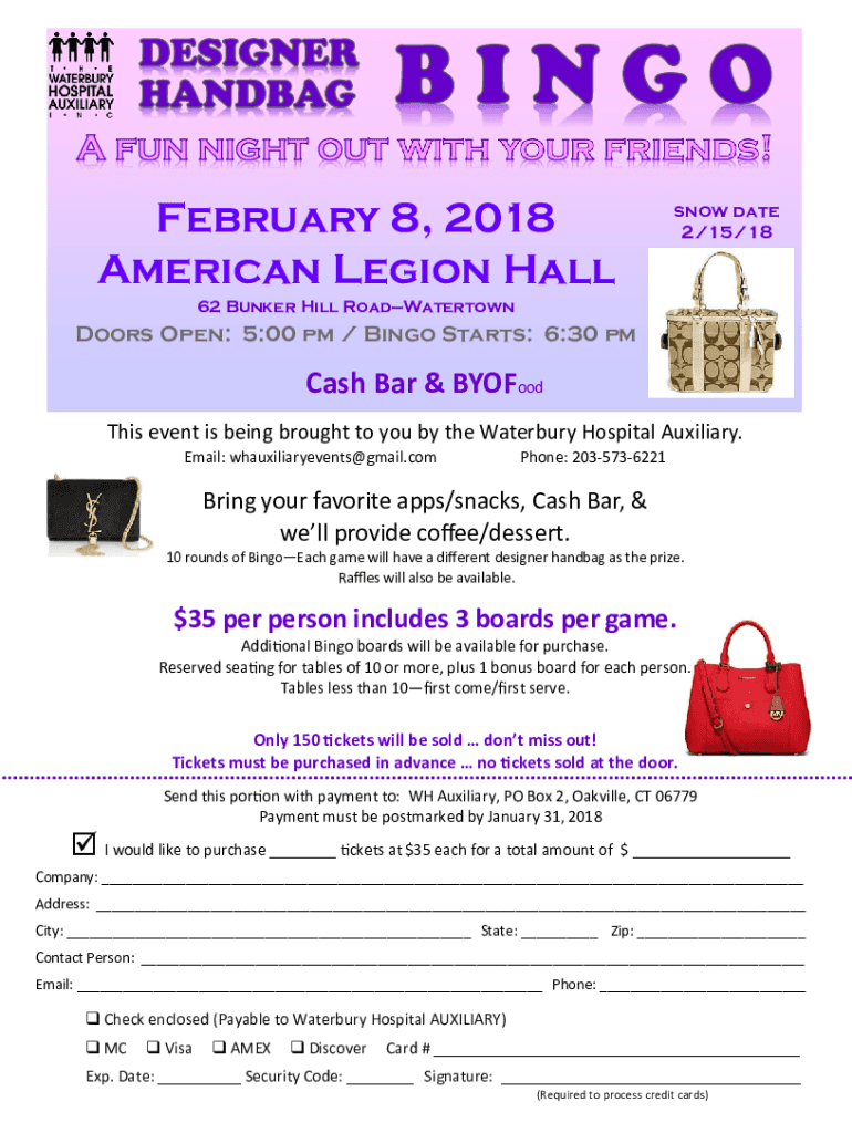 Fillable Online Bingo - Order Form 2018 -1.pub Fax Email Print - pdfFiller