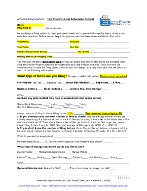 Fillable Online Filing Systems Layout & Quotation Request Form (PDF ...