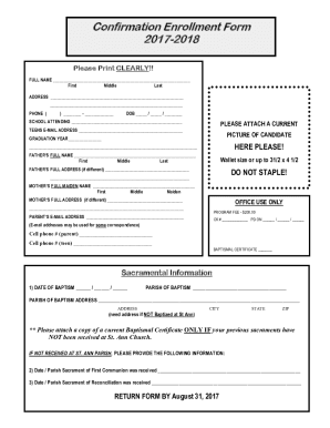 Fillable Online Enrollment form 17-18 Fax Email Print - pdfFiller