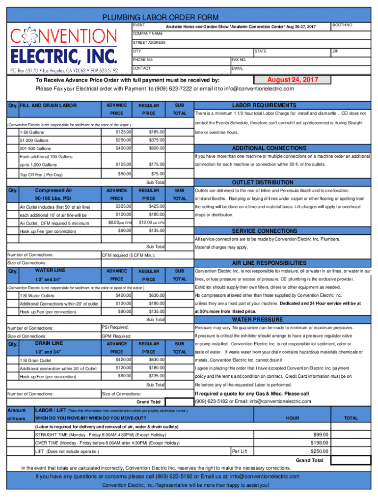 Plumbing Work Order Forms - Fill Online, Printable, Fillable, Blank ...