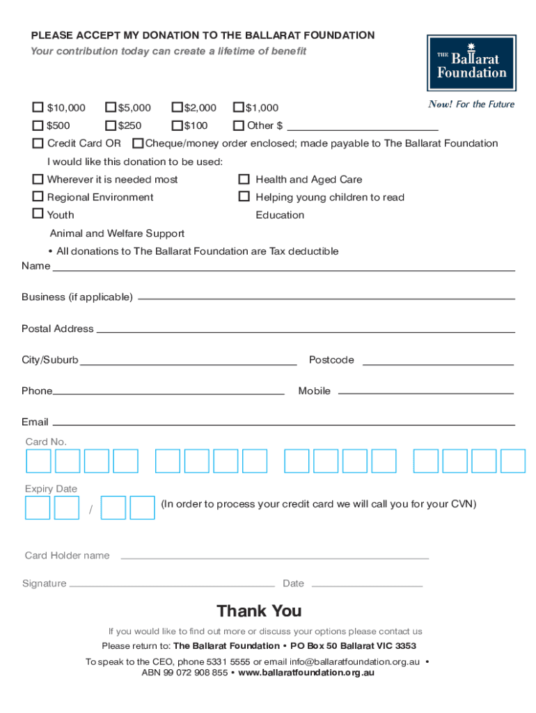 Fillable Online Letter to Accompany Financial Donation - Free Sample ...