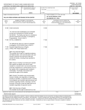 Fillable Online CMS 2567Statement of Deficiencies and Plan of ...