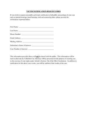 Fillable Online Victim Notification Request - Florida Department of ...