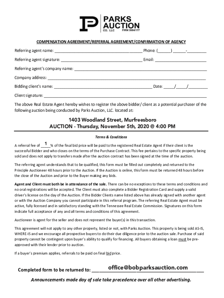 Fillable Online 15+ FREE Real Estate Referral Agreement Templates in ...