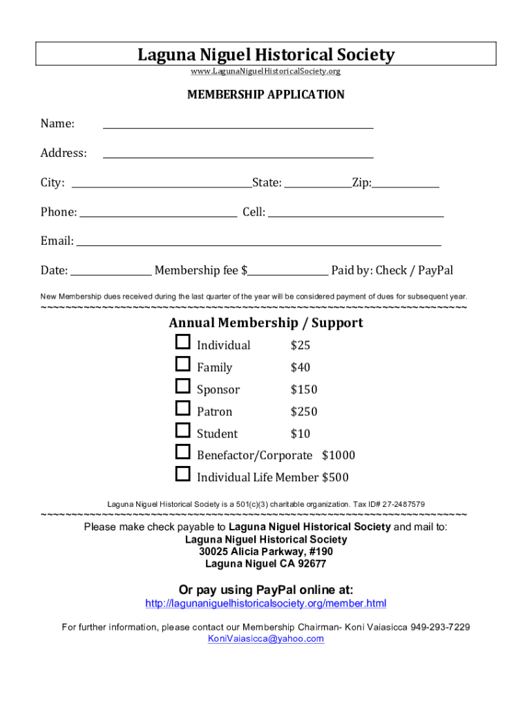 Fillable Online LNHS MEMBERSHIP FORM.docx Fax Email Print - pdfFiller