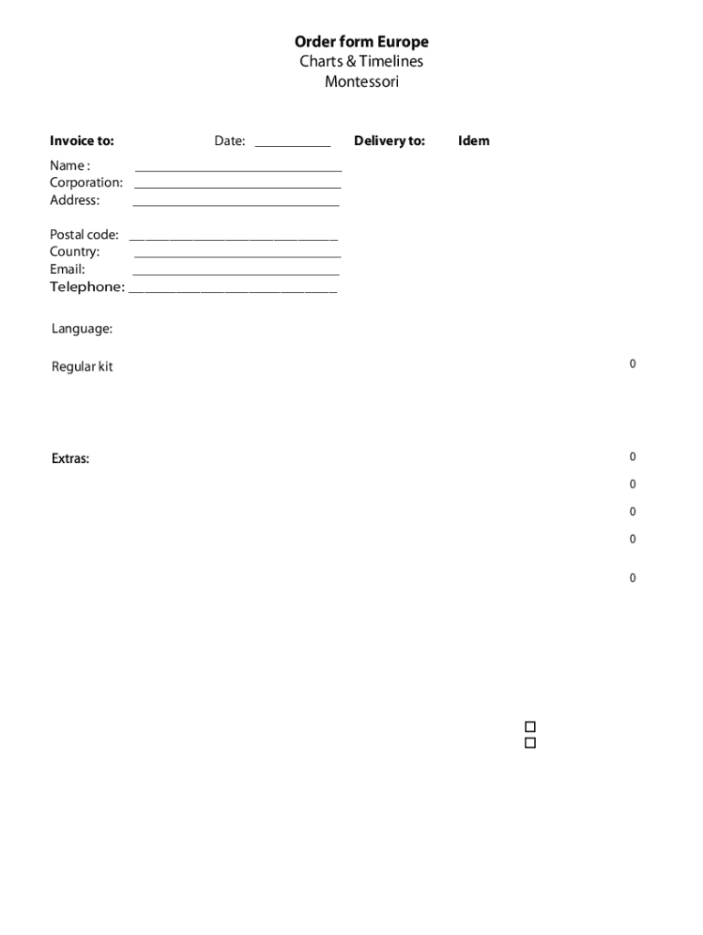 Fillable Online Order formEURORIGINALv2017.07 Fax Email Print - pdfFiller