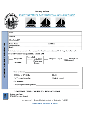 Fillable Online EVENT/ACTIVITY REGISTRATION REQUEST FORM Fax Email ...