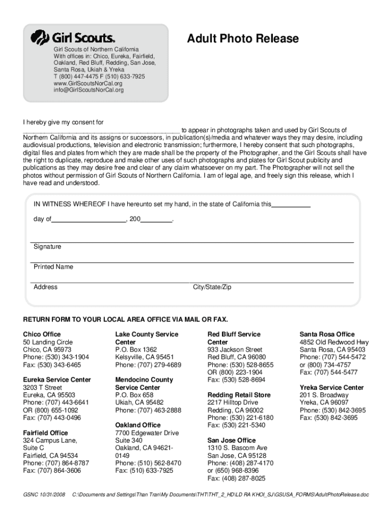 Fillable Online Forms - Girl Scouts of the USA Fax Email Print - pdfFiller