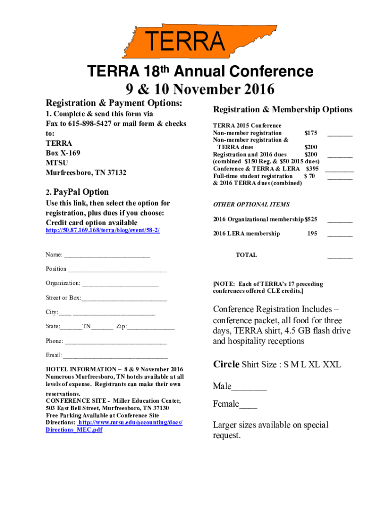 Fillable Online 2016 Registration-Form Fax Email Print - pdfFiller