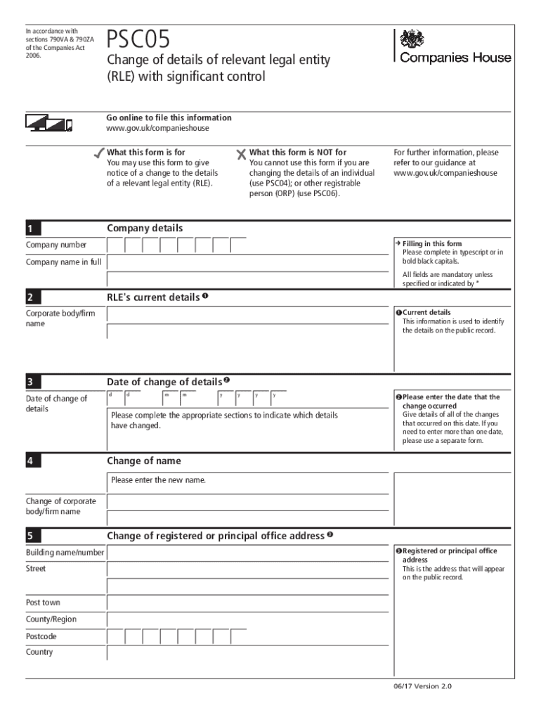 Fillable Online CH01 Changhe of director's details. You may use this ...