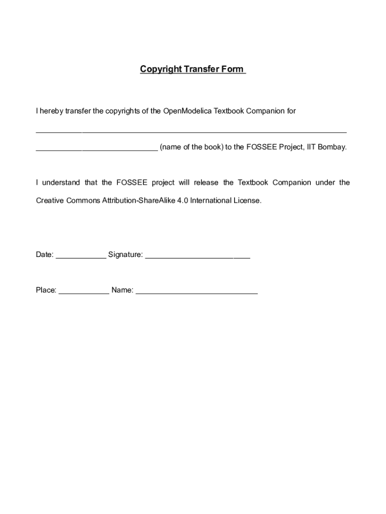 Fillable Online Assignment/Transfer of Copyright Ownership (FAQ)U.S ...