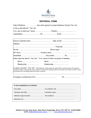 Fillable Online Referring Patients and Family Caregivers to Community ...