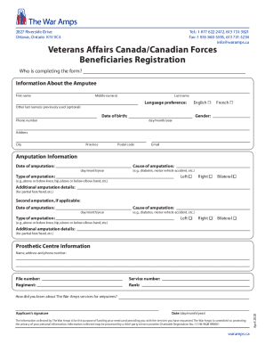 Fillable Online Veterans Affairs Canada/Canadian Forces Beneficiaries ...