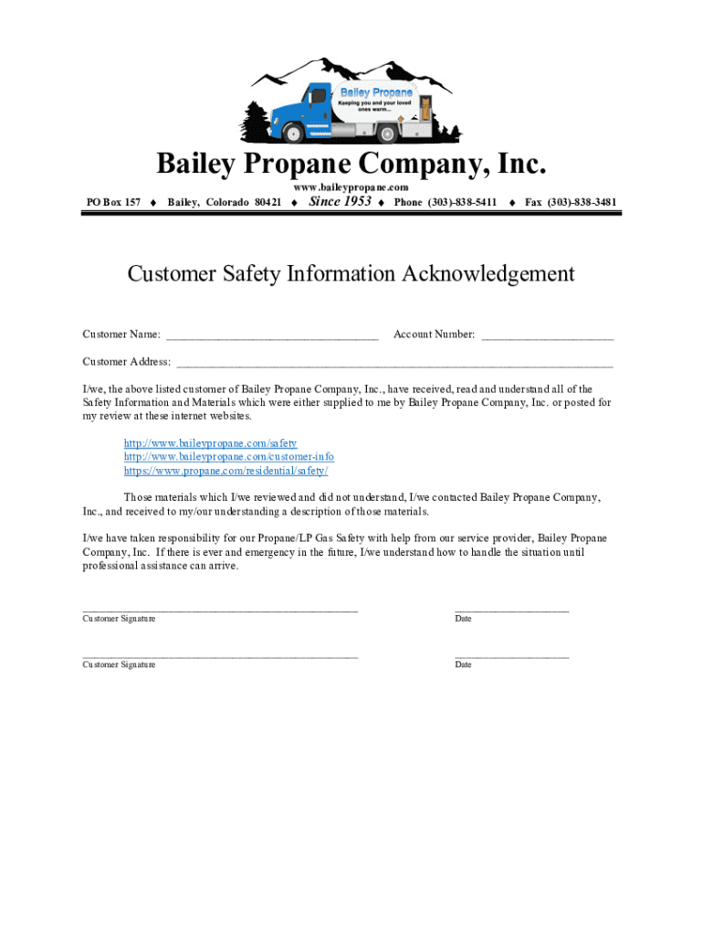 Fillable Online Safety Acknowledgment Updated Fax Email Print - pdfFiller