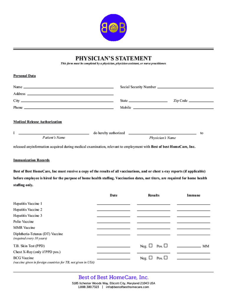 Fillable Online Doctor's Statement Of Incapacity Form - Fill Online ...