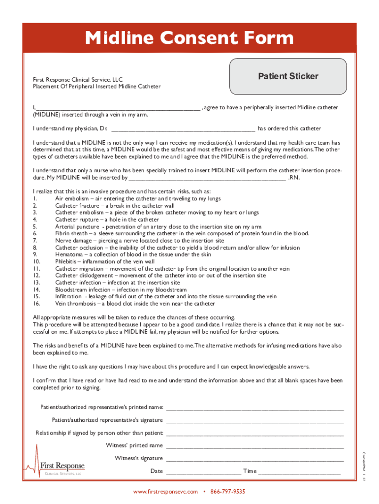 Fillable Online What is a Midline Catheter? - Health Line Medical ...