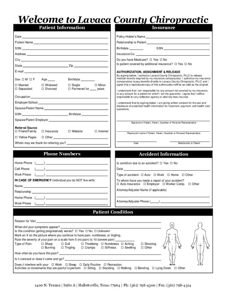 Fillable Online New Patient Paperwork Packet - SpineCare Long Island ...