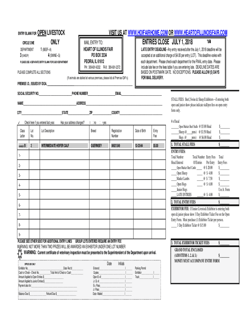 Fillable Online Livestock: Sheep Application Form - Shenandoah County ...