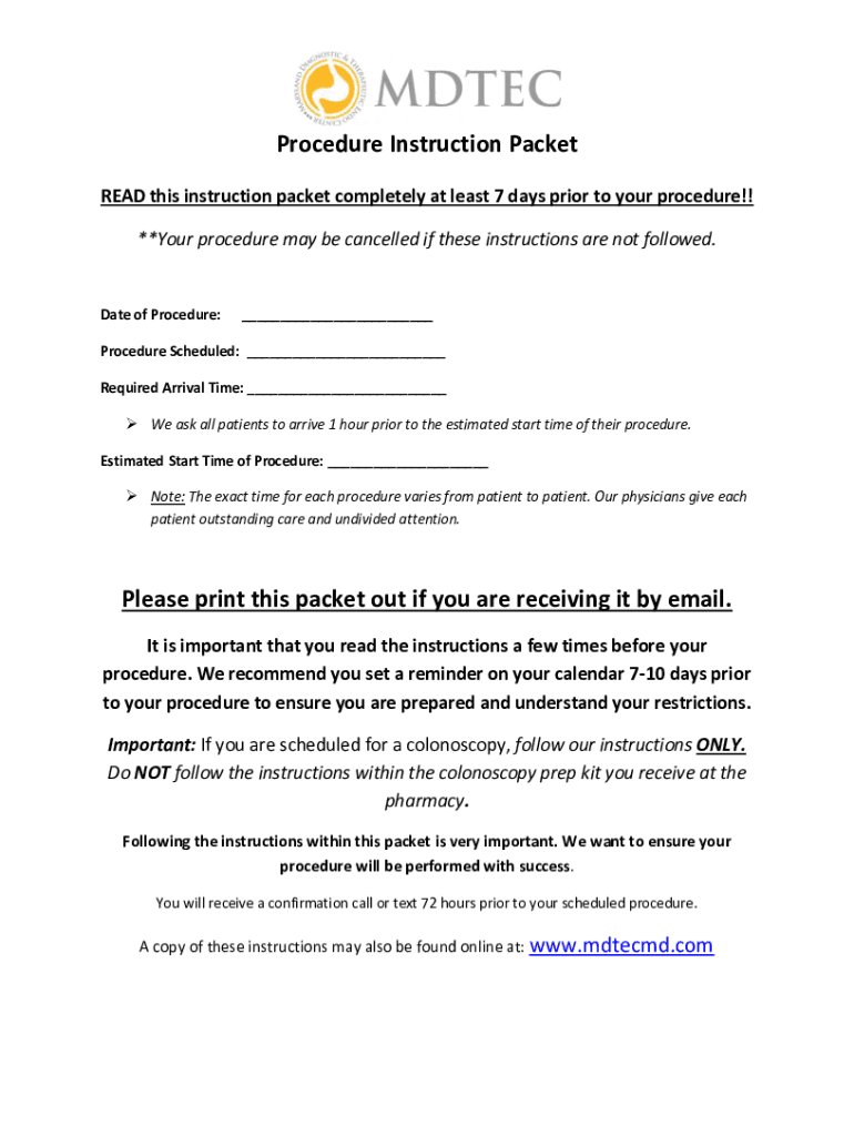 Fillable Online Fillable Online READ this instruction packet completely ...