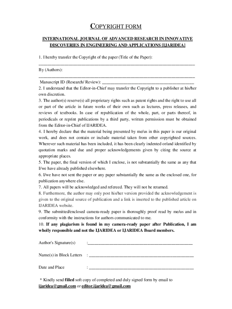 Fillable Online PDF COPYRIGHT TRANSFER FORM - International Journal of ...