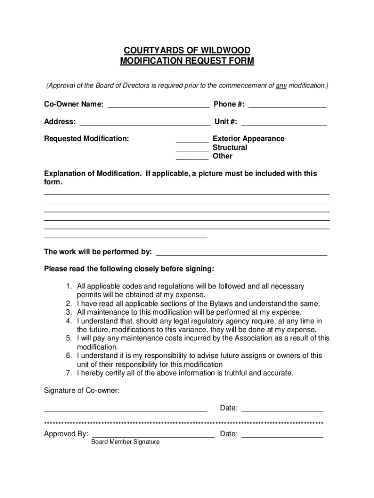 Fillable Online Tips for managing HOA architectural change requests Fax ...