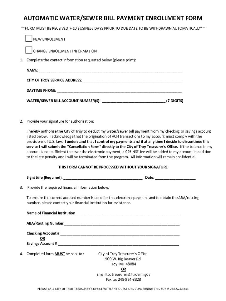 Fillable Online Automatic Bill Payment (ABP) Authorization Form Authorization Fax Email Print ...