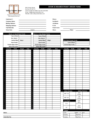 Fillable Online Door Order Form - NO DROP DOWN Fax Email Print - pdfFiller