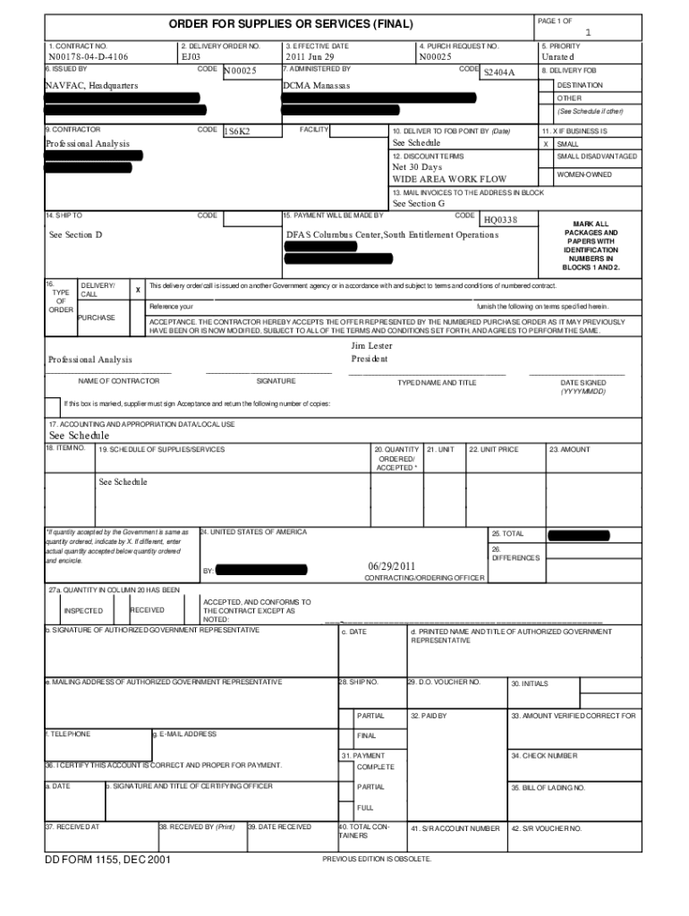 Fillable Online N00178-04-D-4106 Fax Email Print - pdfFiller
