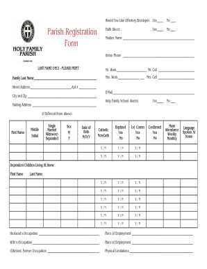 Fillable Online Form Page - Parish Registration Form (New Parishioner ...