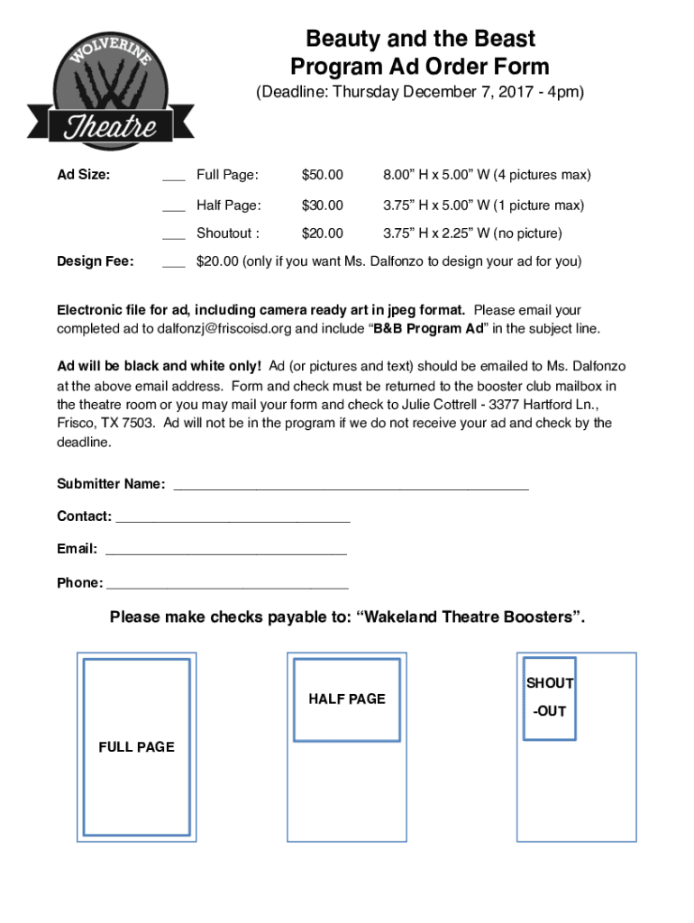 Pageant Ad Page Examples - Fill Online, Printable, Fillable, Blank ...