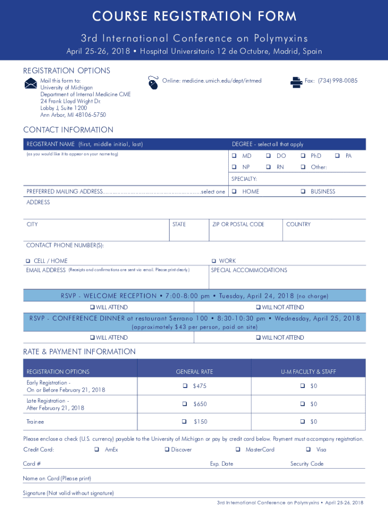 Fillable Online medicine umich Registration Form - IIS7 Fax Email Print ...
