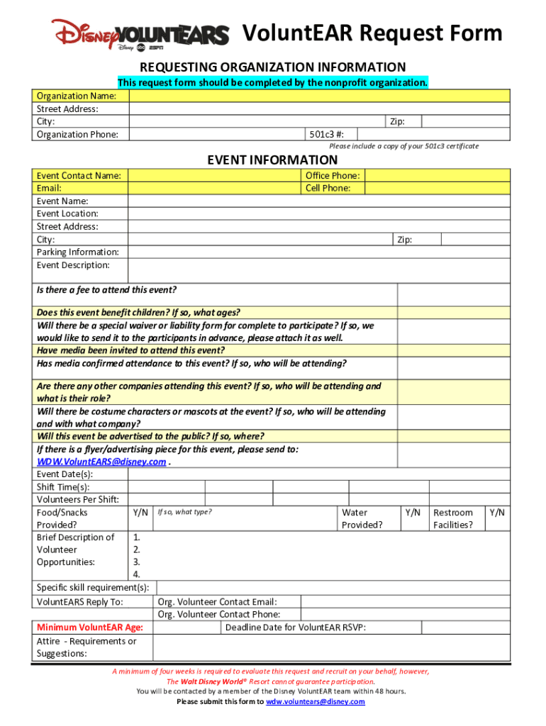 Fillable Online Volunteer Application Form for Non-Profit Form Template ...